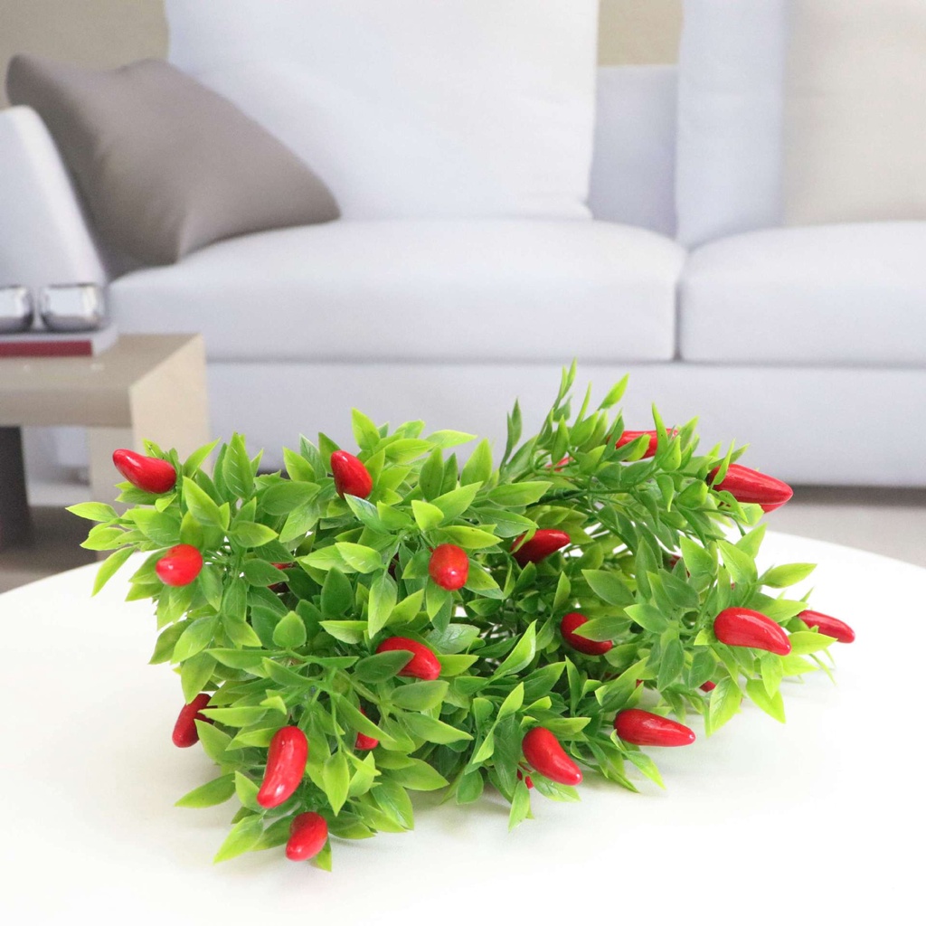 Artificial Red Pepper Plant Plastic Pepper Fruit Chili Bunch Bouquet ...