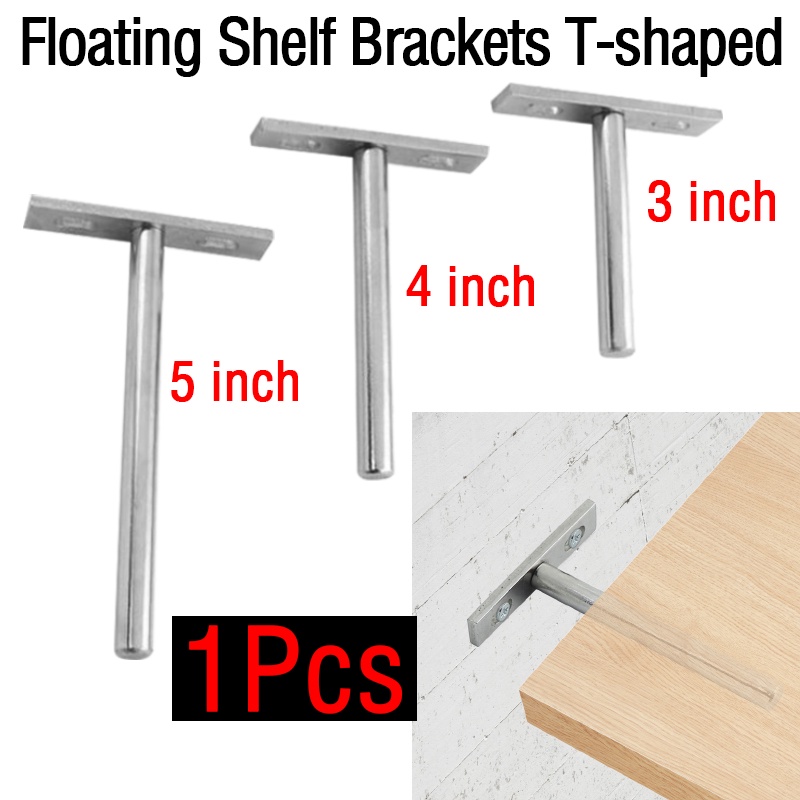 1pcs Shelf Brackets 3/4/5 inch T-shaped Invisible Wall-mounted Shelf ...