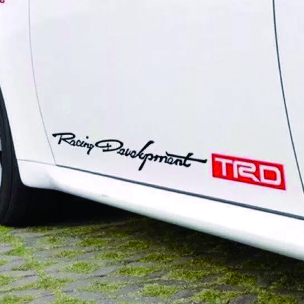 TRD 2PCS Car Toyota Racing Development Sticker Decals Black+Red ...
