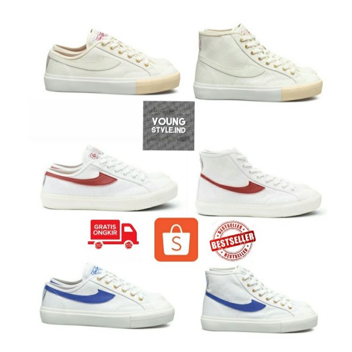 Compass Gazelle Shoes White Red/White Blue/Cream High Low (100% ...