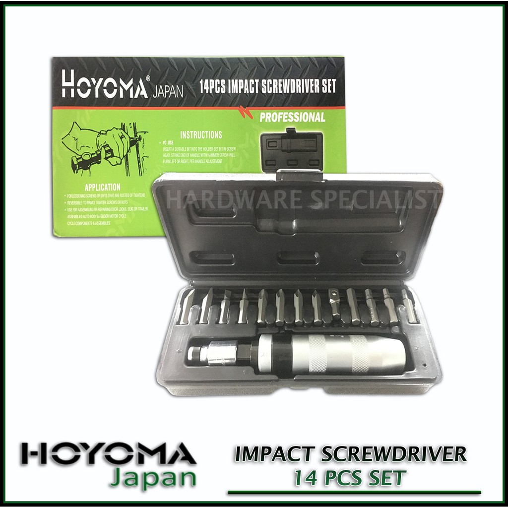 Hoyoma Impact Screwdriver Set Black 14 pcs Original Authentic | Shopee ...
