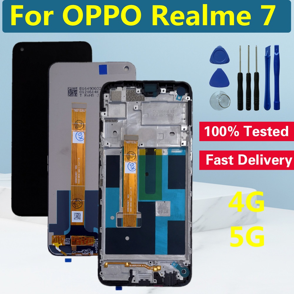 6.5" For Realme 7 RMX2155 LCD Display Screen Touch Panel Digitizer For Realme 7 5G RMX2111 LCD ...