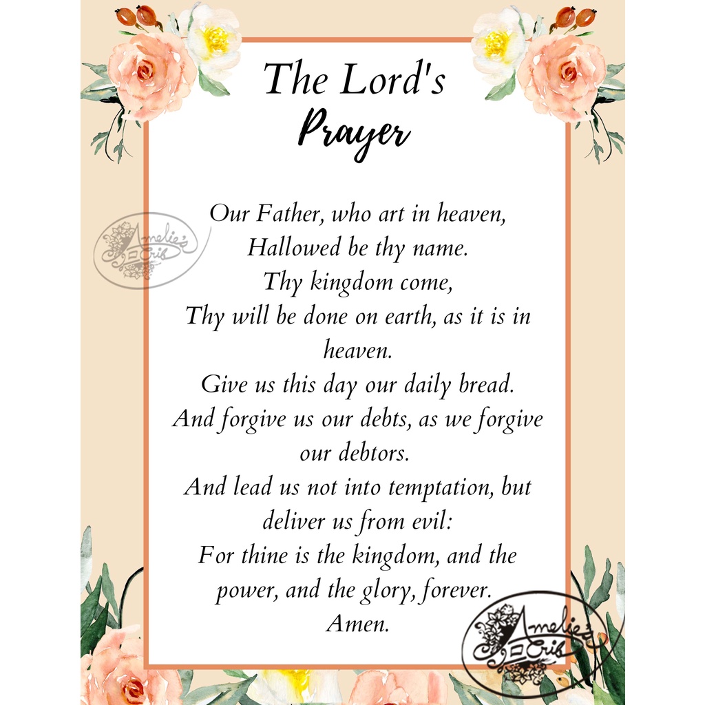 The Lord's Prayer / Ama Namin A4 Laminated Chart (Kid's Educational ...