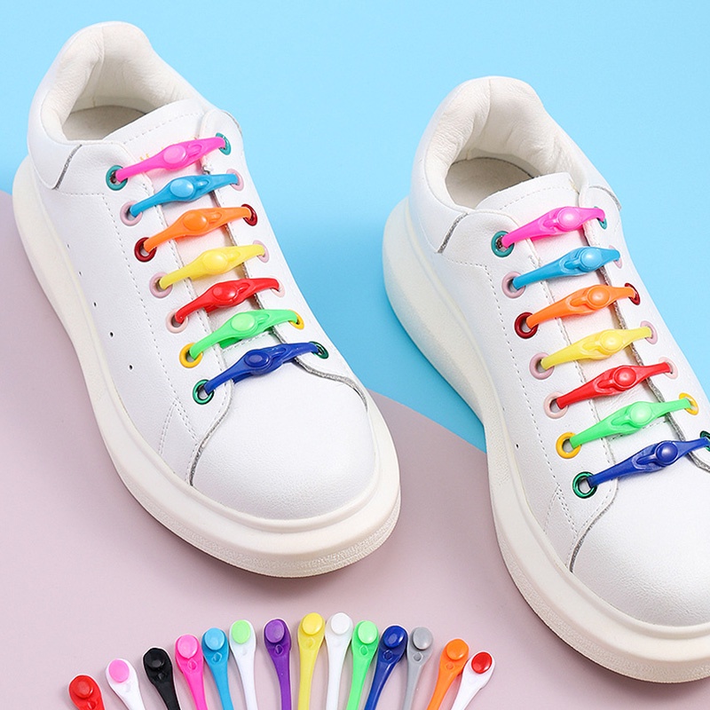 12Pcs Elastic No Tie Shoelaces Silicone Shoe Laces for Kids and Adults ...