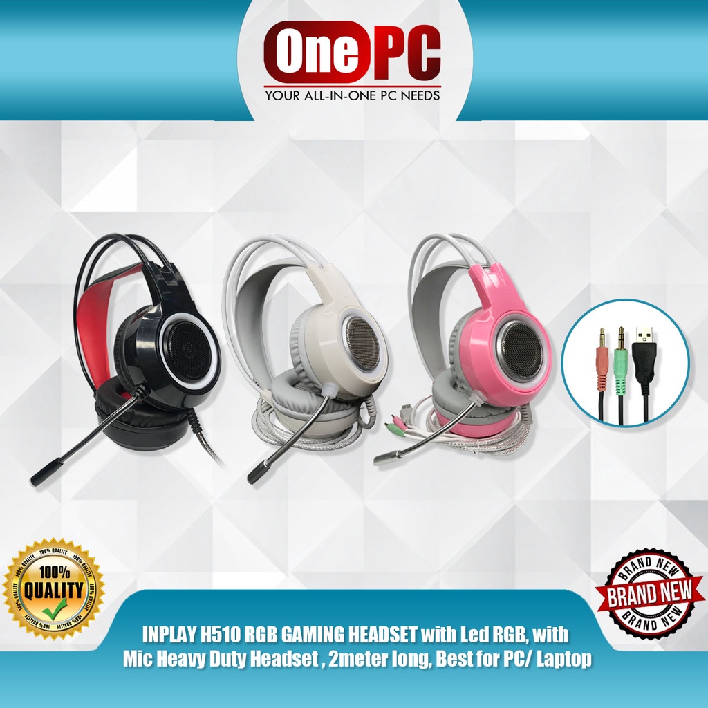 INPLAY H510 RGB GAMING HEADSET with Led RGB, with Mic Heavy Duty ...