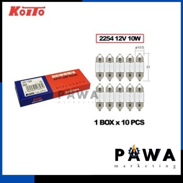 (1PC) Koito 2254 12V 10W 10x31 Halogen Car Roof Bulb | Shopee Philippines