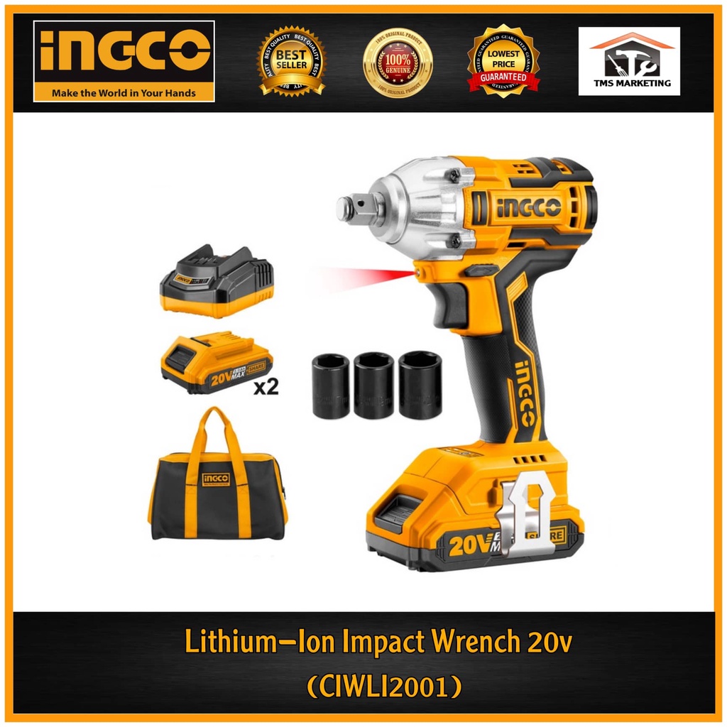 Ingco Lithium-Ion Impact Wrench 20V (CIWLI2001) | Shopee Philippines