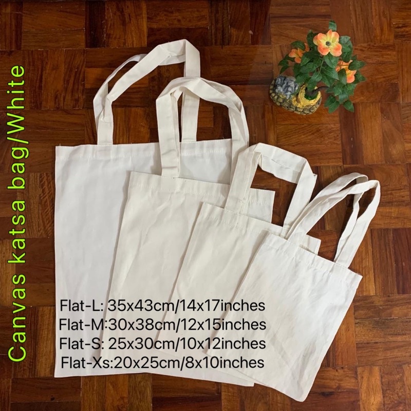 1pc Canvas Tote bag(Katsa bag)(Flat bag)(Eco bag)Plain | Shopee Philippines