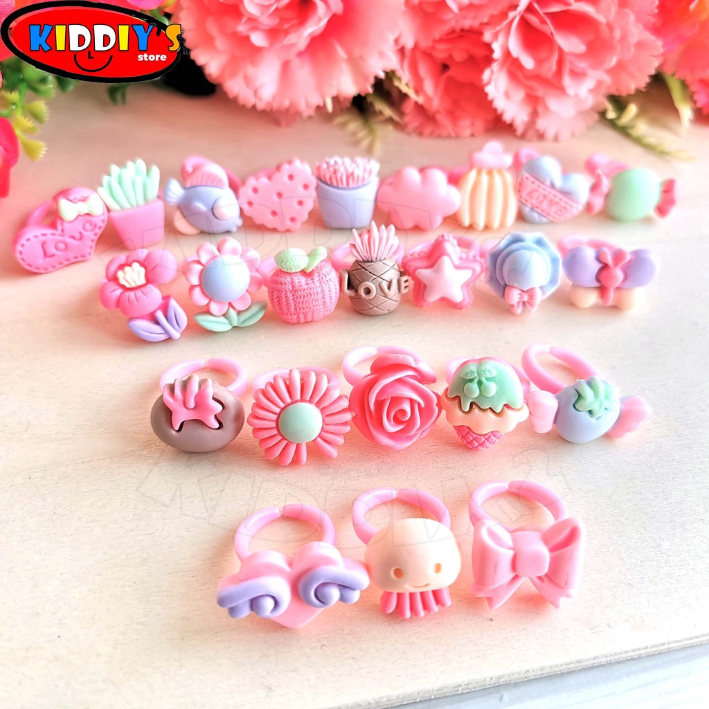 Frozen Princess Cartoon Ring with Pink Castle Jewelry Storage Box for ...