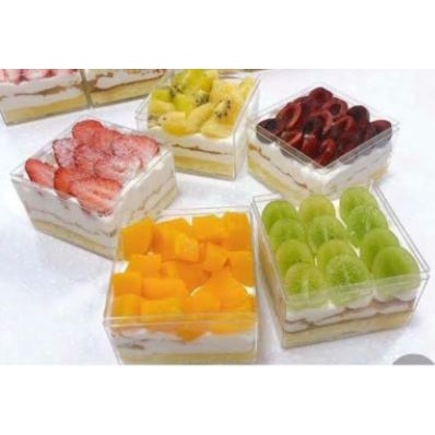 5pcs Acrylic Crystal Box Cake Dessert Box Tiramisu Box Transparent ...