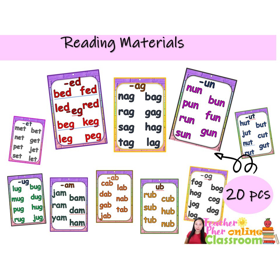 READING Cvc flashcards 20 pcs for kids(teacher pher) | Shopee Philippines
