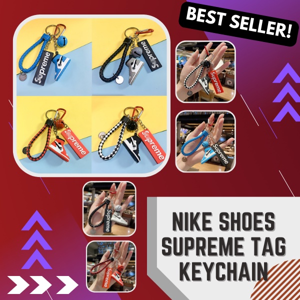 JORDAN NIKE SHOES KEYHOLDER / KEYRING / KEYCHAIN WITH SUPREME TAG ...