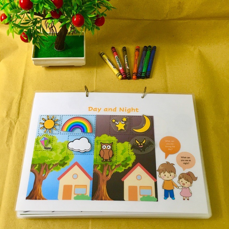 Day and Night Detachable Fully Laminated Learning Materials | Shopee ...