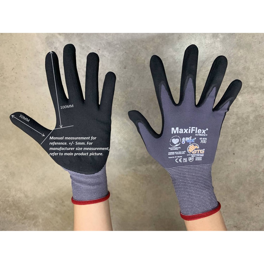 ATG MaxiFlex Ultimate 42-874 Safety Gloves with AD-APT- breathable gloves for electrician ...