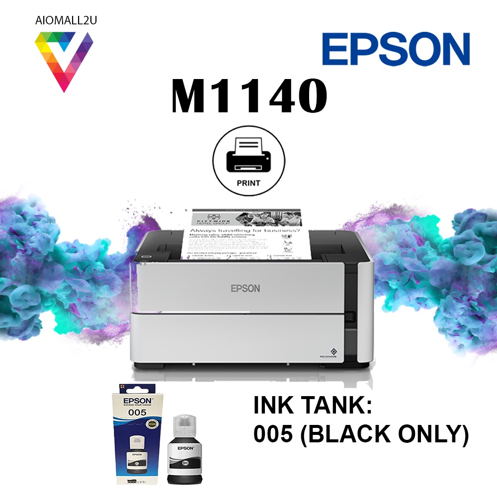 Epson EcoTank Monochrome M1140 All-In-One Printer (Black, A4, Print ...