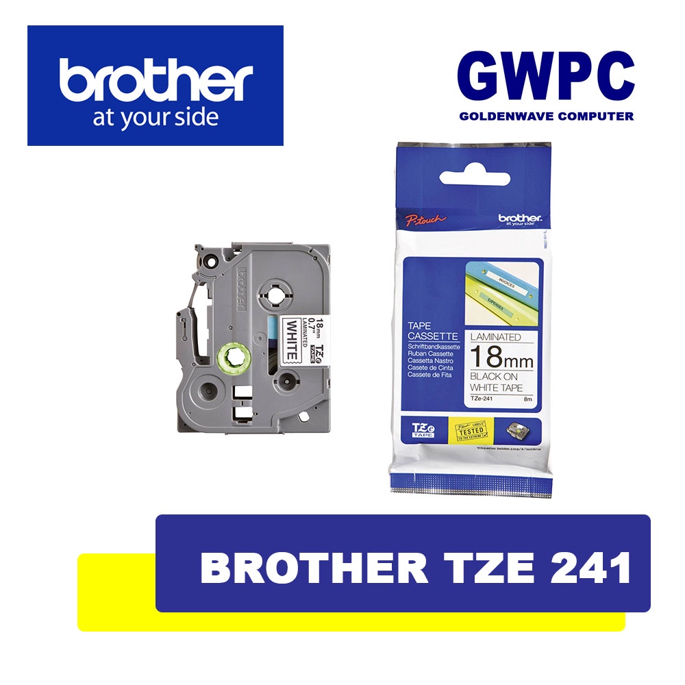 Brother TZe-241 18mm Black On White TZE241 | Shopee Philippines