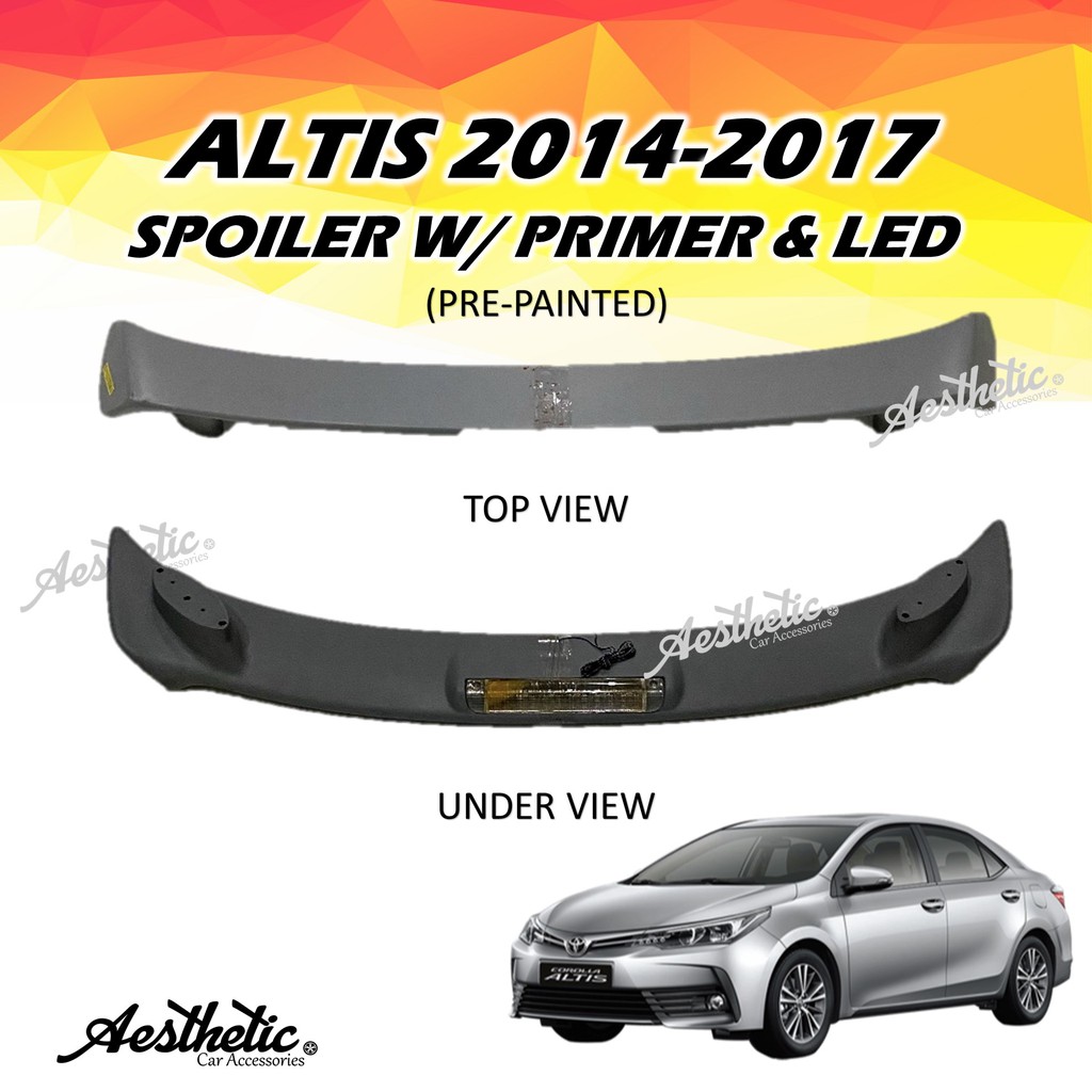 Toyota Altis 2014-2017 Spoiler with Pre-painted Primer and Third Break ...