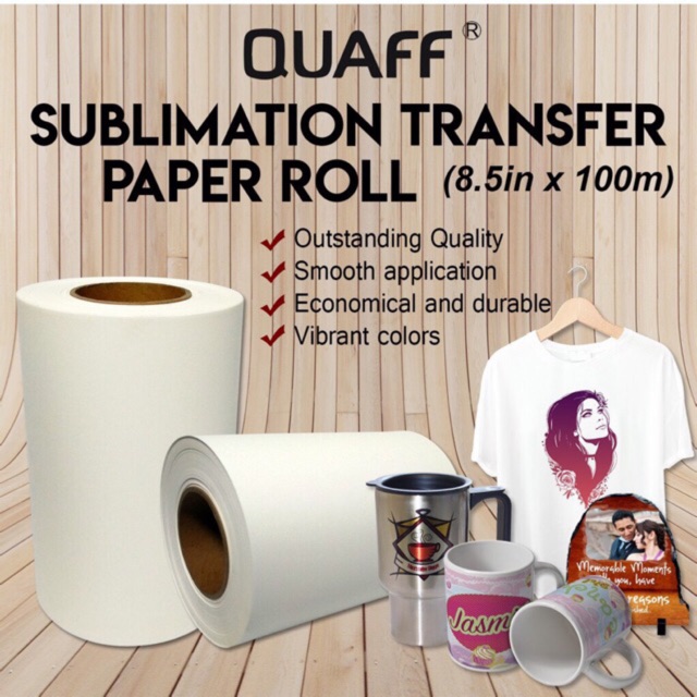 Quaff Sublimation Paper ROLL 8.2 INCHES * 100METERS( 100 gsm) | Shopee ...