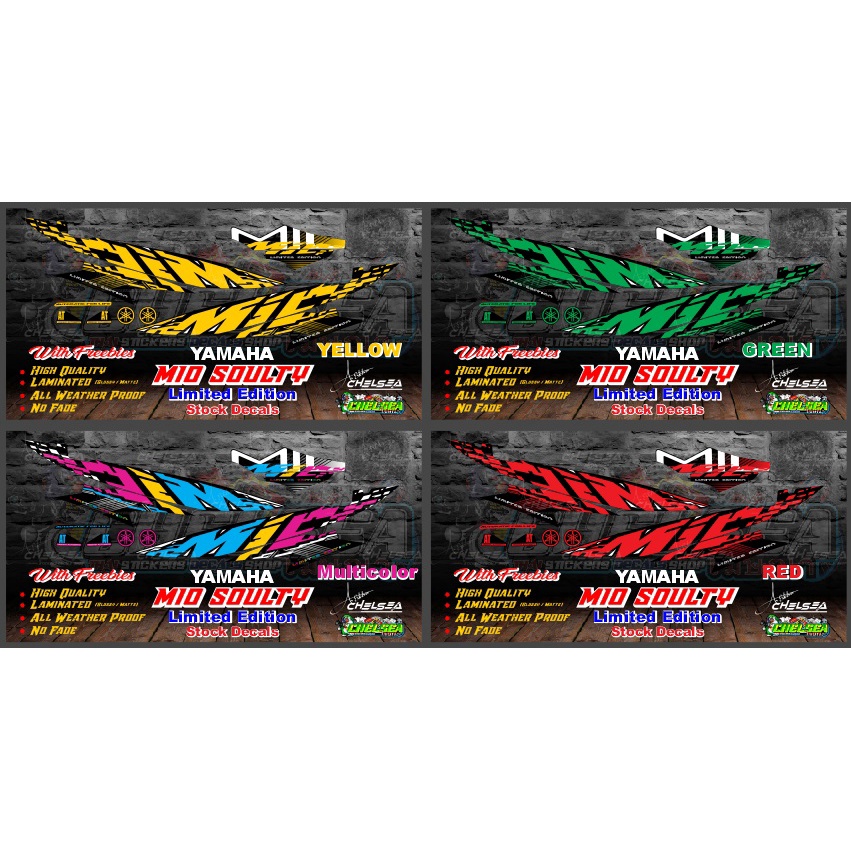 Yamaha Mio Soulty Limited Edition Stock Decals / Stickers with freebies ...