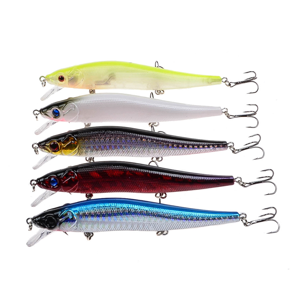 5pcs/set 14.5g/11.5cm Minnow Wobbler ABS Plastic Hard Bait Artificial ...