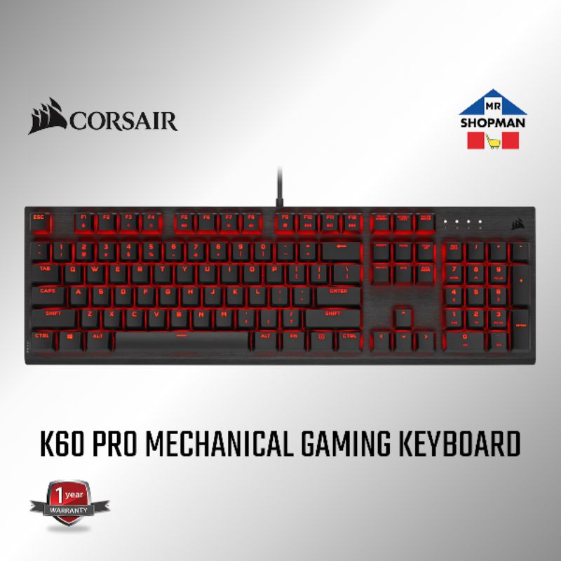 CORSAIR K60 PRO RED LED Mechanical Gaming Keyboard | Shopee Philippines