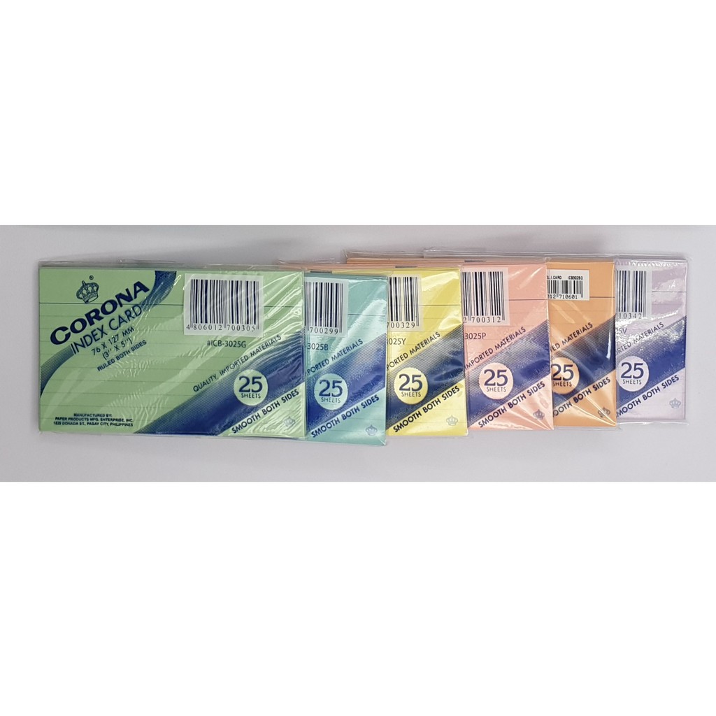 Corona Index Card (3 x 5 in) (Colored) | Shopee Philippines