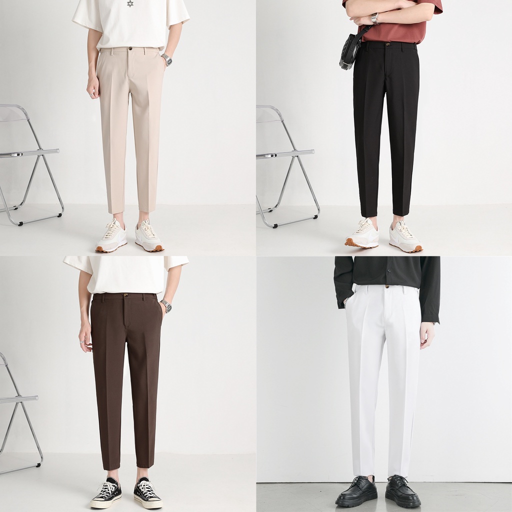 ! Leg Slacks Cylindrical Shape Small Stretch Fabric Comfortable Waist ...