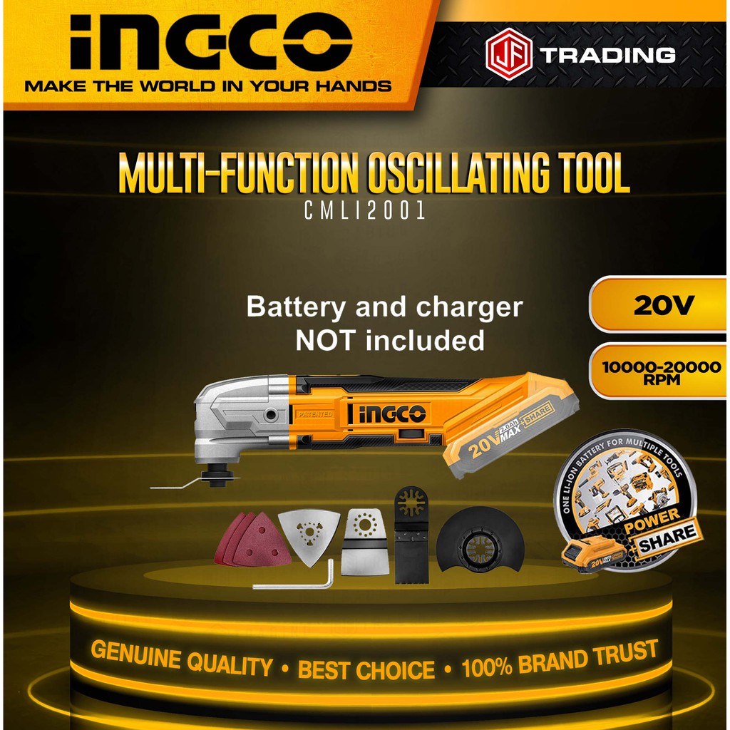 INGCO Cordless Multi-Function Oscillating Tool 20V CMLI2001 ♦JF TRADING ...