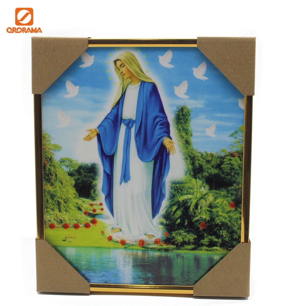 Religious Wall Frame Laminated Glossy Image With Coated Gold Border ...