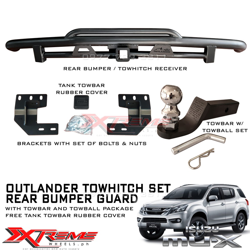 Isuzu muX 2014-2021OUTLANDER TOWHITCH REAR BUMPER GUARD SET | Shopee ...