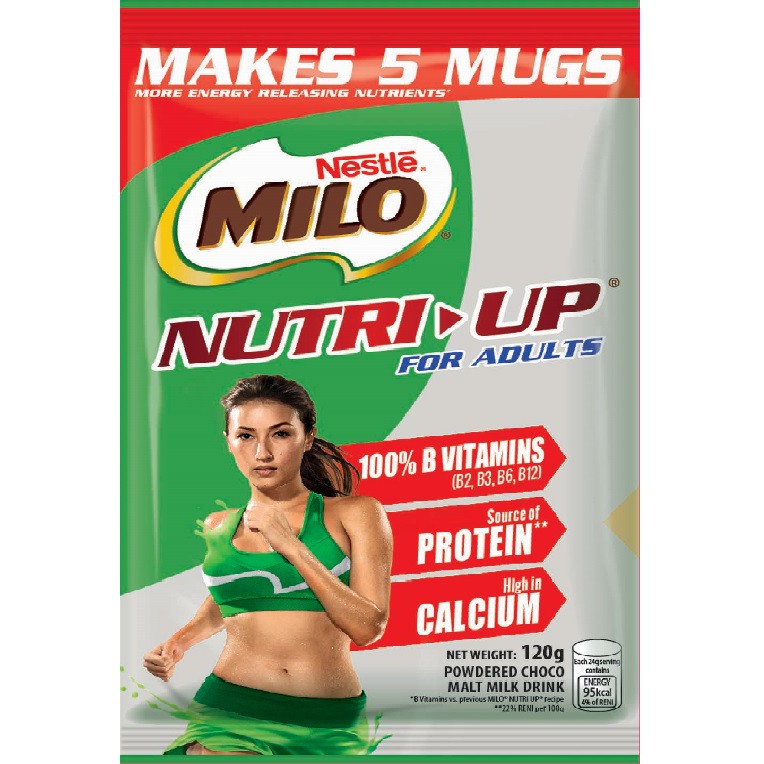 MILO NUTRI UP Choco Malt Powdered Milk Drink for Adults 120g | Shopee ...
