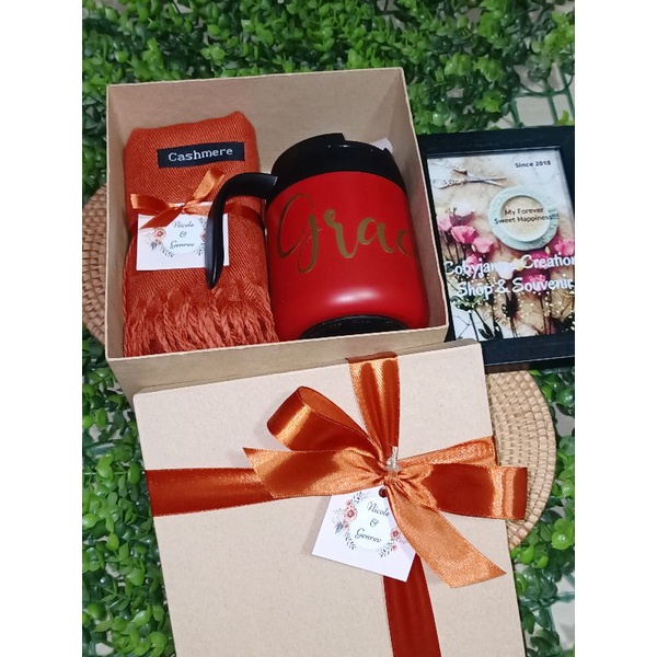 Personalized Thermos Mug 350ml+Shawl+Kraft Box | Shopee Philippines