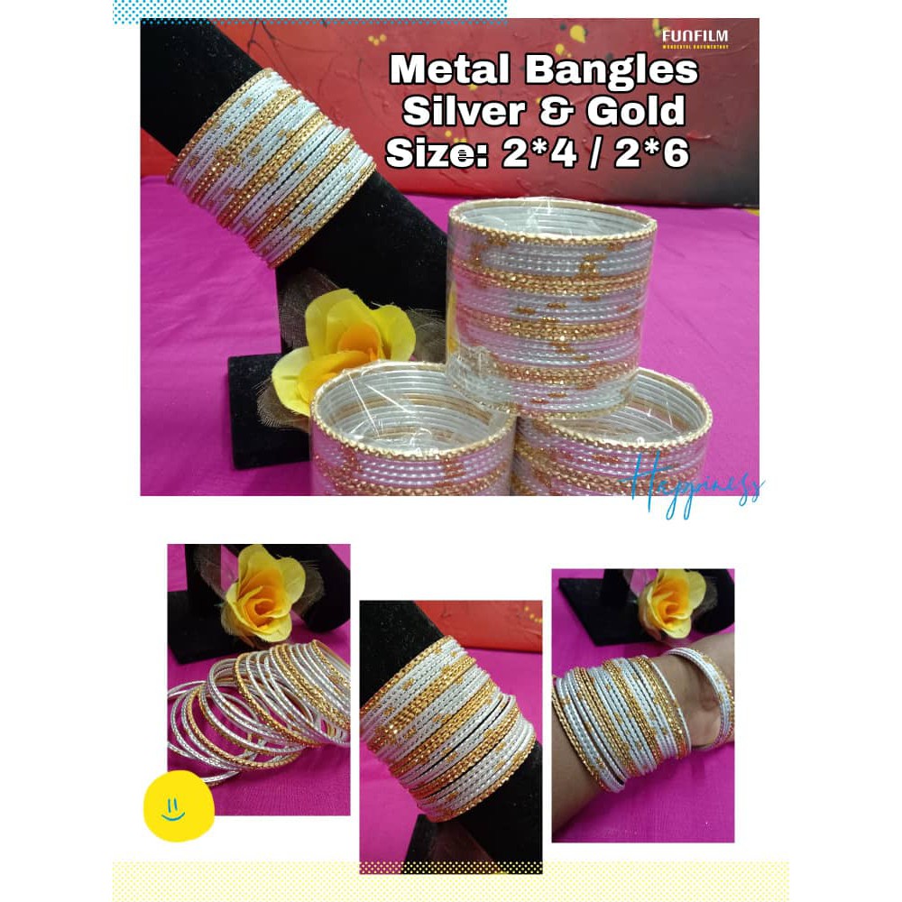Bangles / Indian Bangles / Indian Metal bangles /Indian Metal White ...