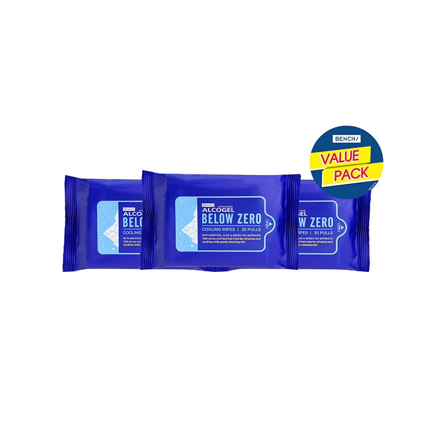 PXS0032A - BENCH/ Alcogel Below Zero Cooling Wipes 20 pulls Value Pack ...