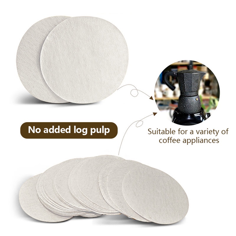 RS 100Pcs Round Coffee Filter Paper Espresso Coffee Maker Professional ...