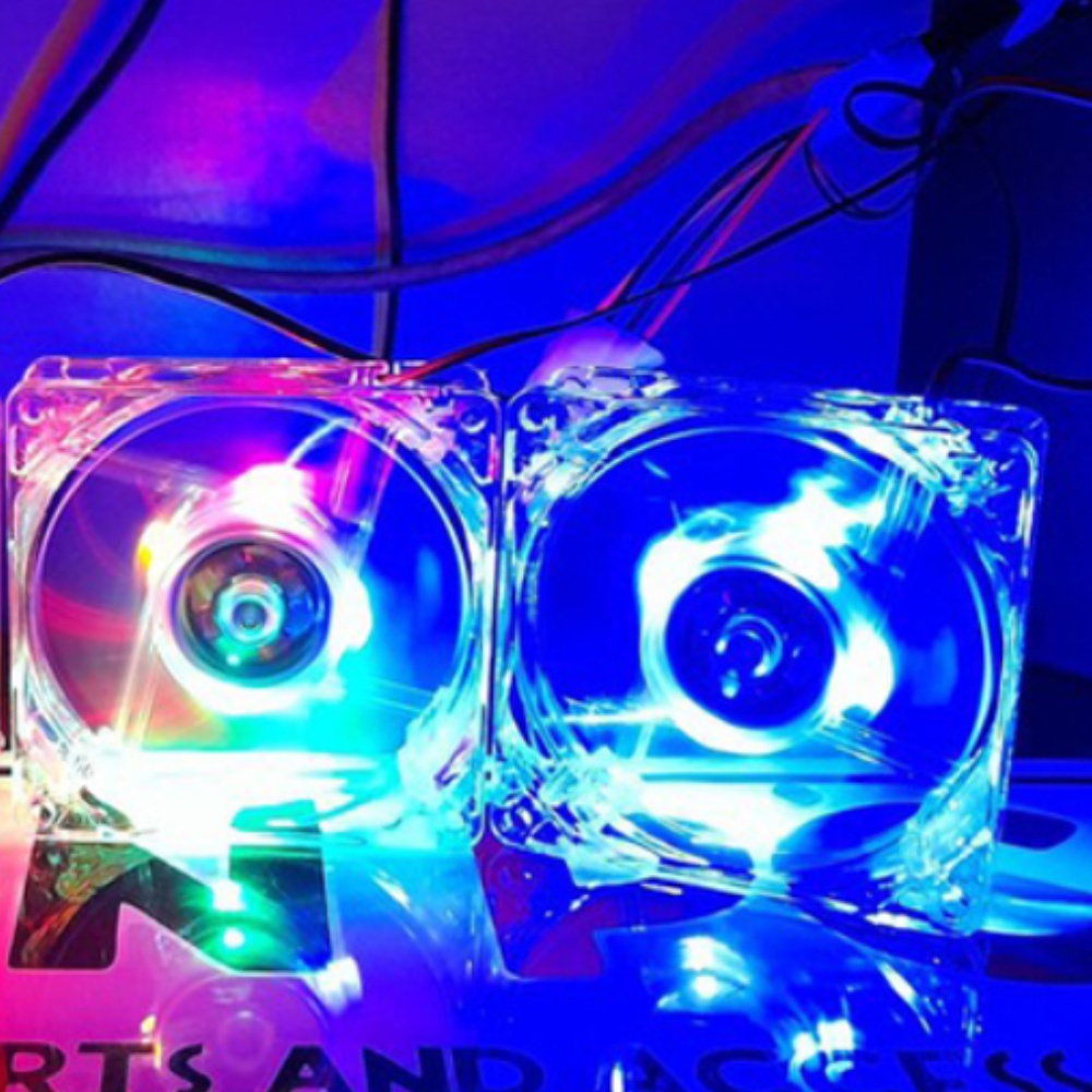 LED CPU Case Fan 8CM 12V LED Exhaust Fan for PC and Desktop CPU/CASING ...