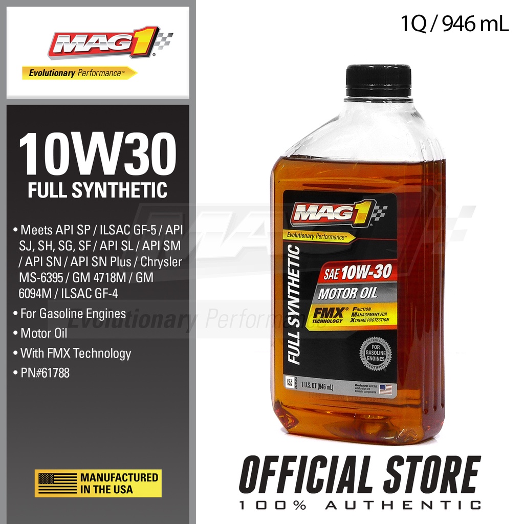 MAG 1 10W30 Full Synthetic Oil - Gas Engines 1qt 61788(Outlet) | Shopee ...