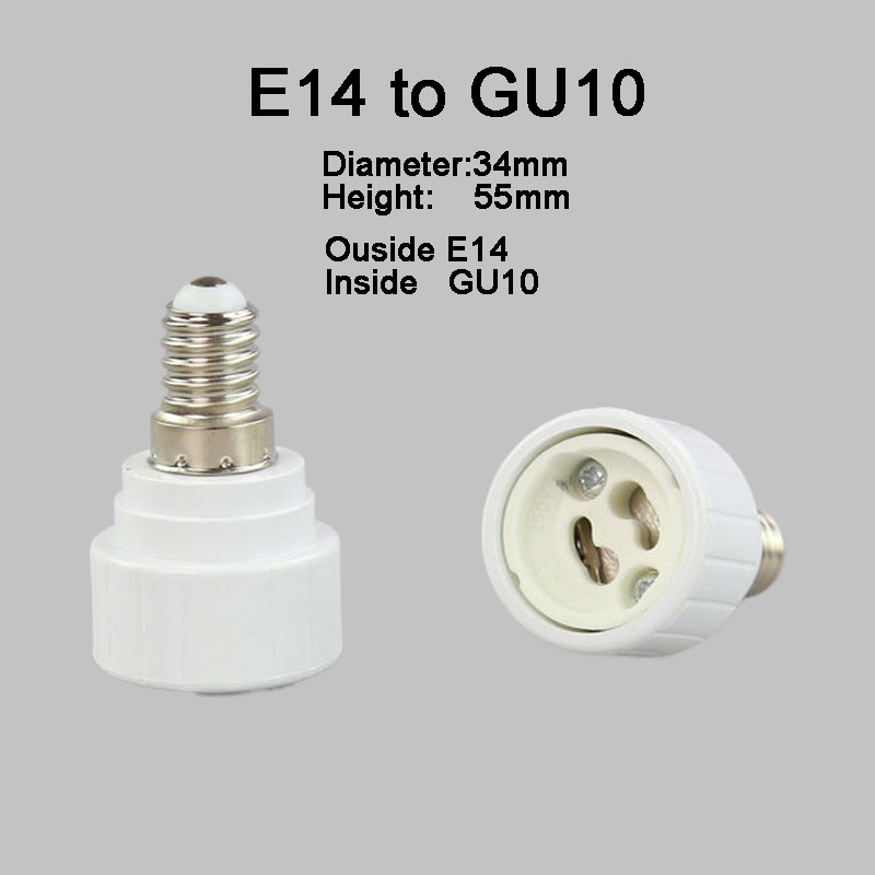 E12 E14 E17 E27 E40 B22 GU5.3 MR16 GU10 G4 G9 G24 Base Socket Conversion Adaptor For Light Lamp ...