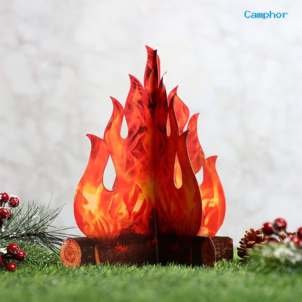 Camphor Fake Flame 3D Realistic Art Paper Red Vivid Artificial Safe ...