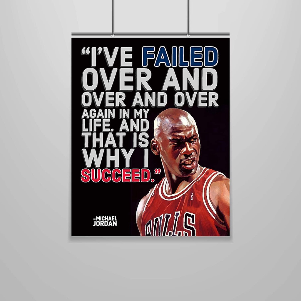 Michael Jordan Quote Poster y I Succeed Motivational Inspirational ...