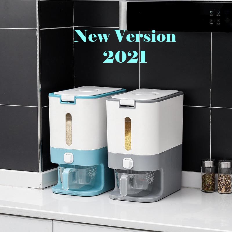 New 2021 Version Easy Smart Household 12KG Rice Storage Rice Dispenser ...