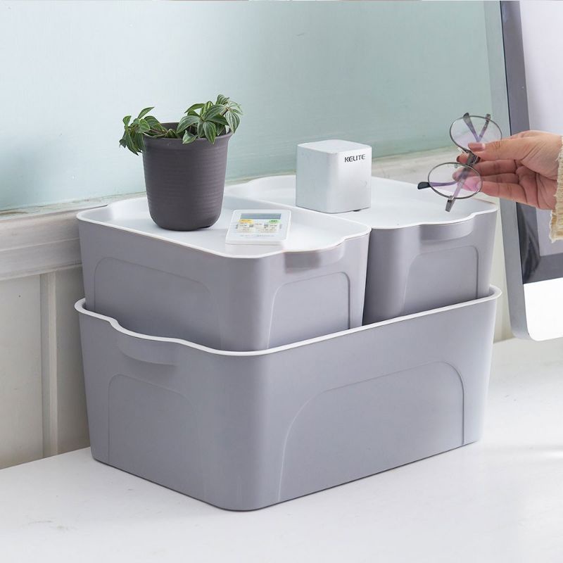 Stackable Plastic Storage Box Organizer with Handle (For Home, Clothes ...