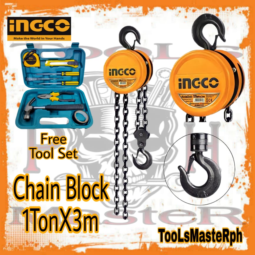 INGCO Chain Block 1Ton HCBK0101 FREE TOOL SET | Shopee Philippines