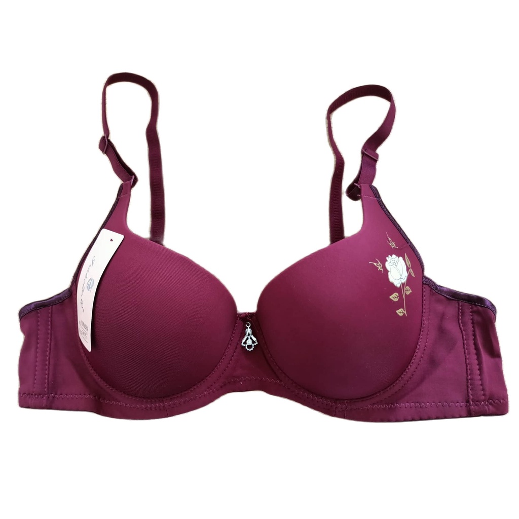 New Women's Fashionable Bra with Flower Print Underwire Push up Bra CUP ...