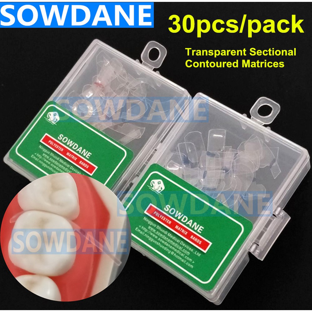 30 Pcs/box Dental Transparent Sectional Contoured Matrices Matrix ...