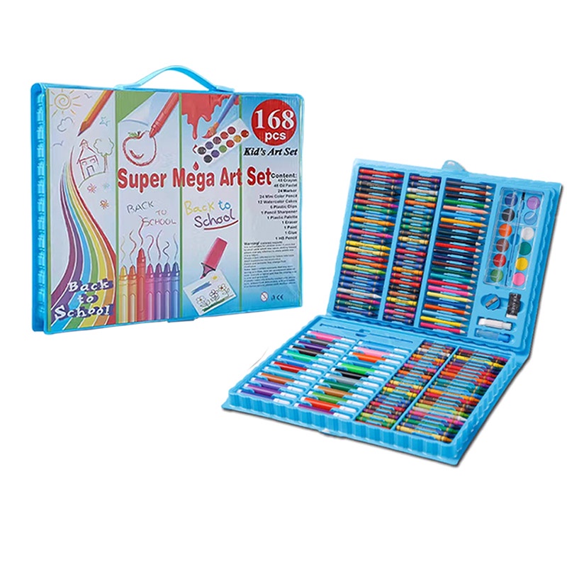 168Pcs Kids Super Mega Art Coloring Set Crayons Oil Pastels Color ...