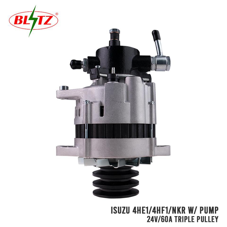 ISUZU 4HE1 4HF1 NKR ALTERNATOR ASSEMBLY WITH PUMP 24V 60A TRIPLE PULLEY ...