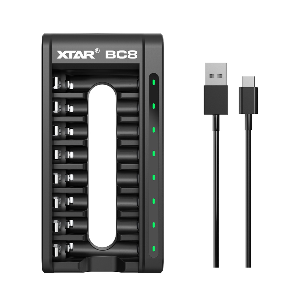 XTAR BC8 Type-C Fast 1.5V&1.2V Battery Charger for both Li-ion and Ni ...