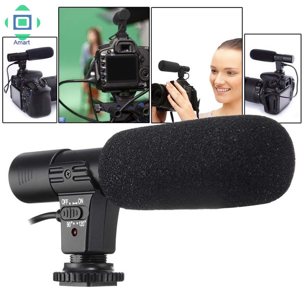 3.5mm Universal Microphone External Stereo Mic for Canon Nikon DSLR ...