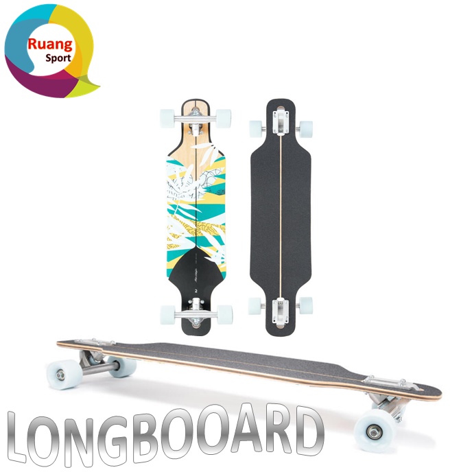 Oxelo Longboard 100 Drop Mini Core Skateboard Kids Adults Skate Board ...